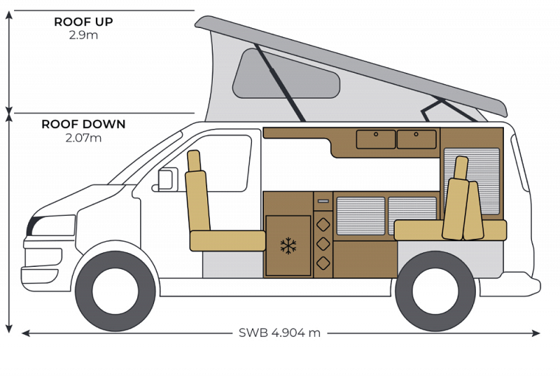 Camperking Le Mans Swb Campervan Layout